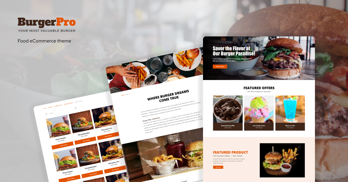Prosperna Themes - Burger Pro Home Page